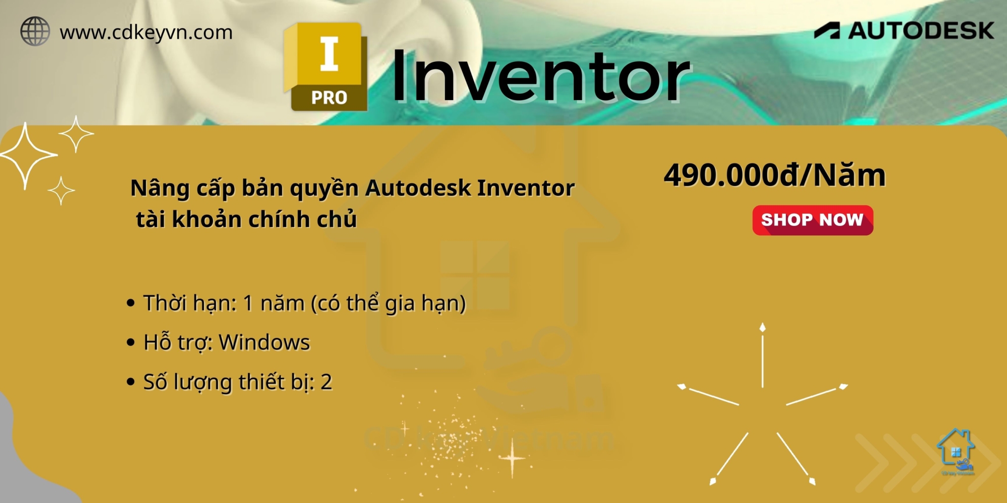 Gói Nâng Cấp Autodesk Inventor Professional Chính Chủ - CD Key Vietnam