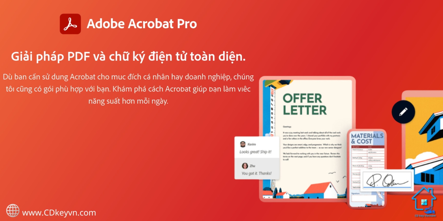 Adobe Acrobat Pro DC Bản Quyền - CD Key Vietnam